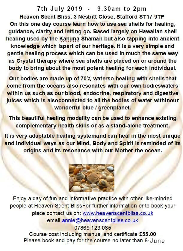 Sea Shell Healing Workshop | Heaven Scent Bliss